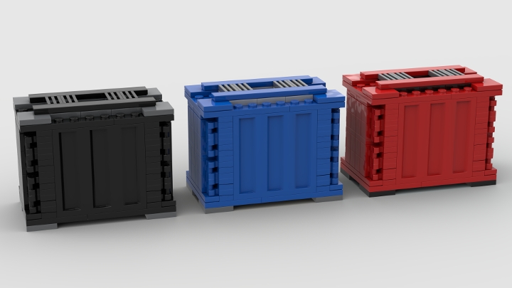 3 Small Cargo Containers (10 studs length) from BrickLink Studio ...