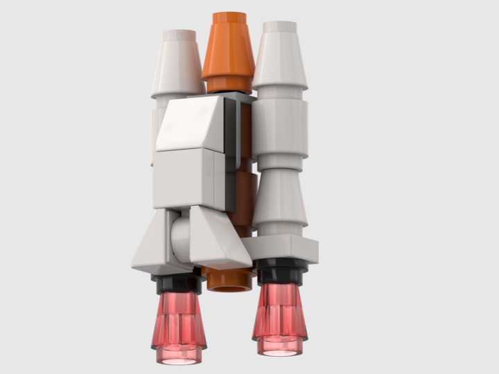 Space Shuttle & Boosters (Nano-scale) from BrickLink Studio [BrickLink]