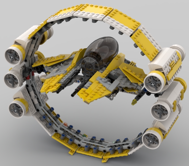 Anakin's Interceptor w/ Hyperdrive Ring from BrickLink Studio [BrickLink]
