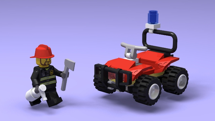 30361-1 Fire ATV from BrickLink Studio [BrickLink]