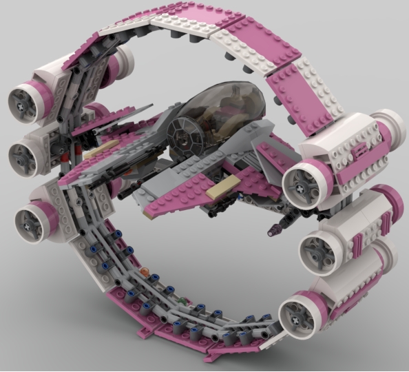 Jedi Interceptor w/ Hyperdrive Ring - Pink from BrickLink Studio ...
