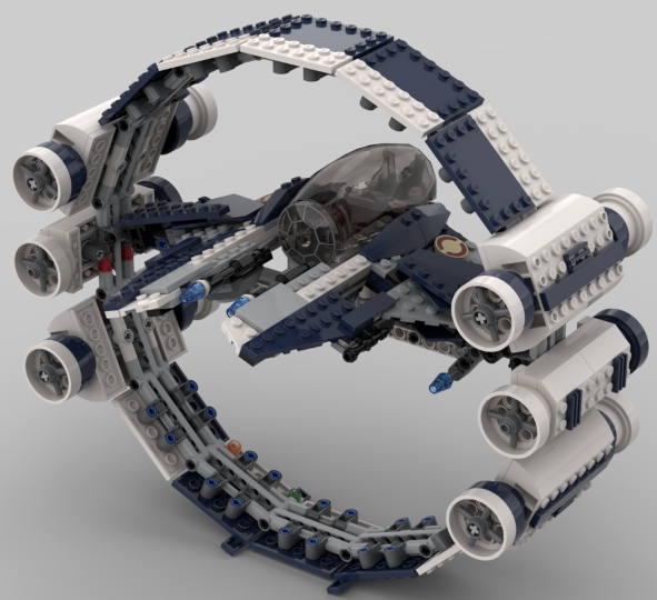 Obi-Wan's Interceptor w/ Hyperdrive Ring from BrickLink Studio [BrickLink]