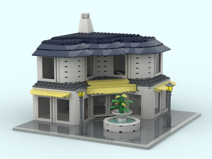 Modular corner building 1 from BrickLink Studio [BrickLink]