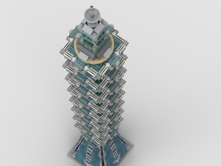 Taipei 101 at 1.650th scale from BrickLink Studio [BrickLink]