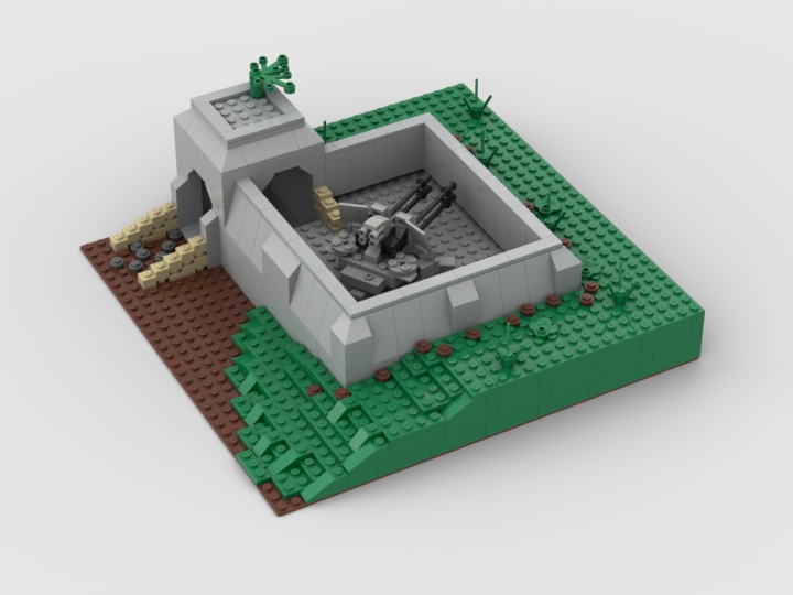 AA Gun bunker from BrickLink Studio [BrickLink]