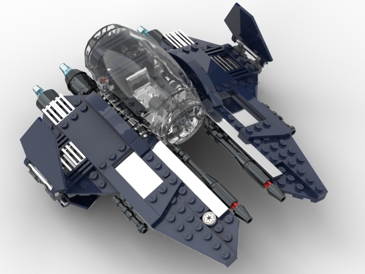 Blue obiwan interceptor from BrickLink Studio [BrickLink]
