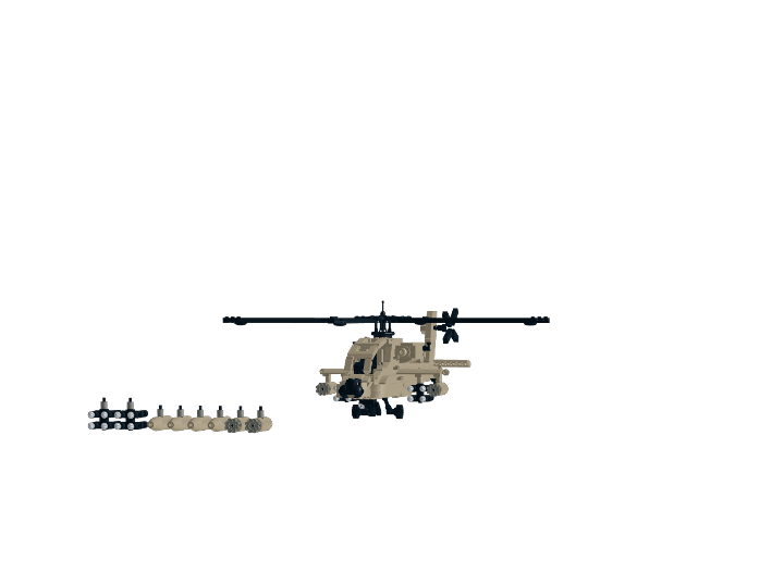 AH-64 Apache Attack Helicopter Tan from BrickLink Studio [BrickLink]