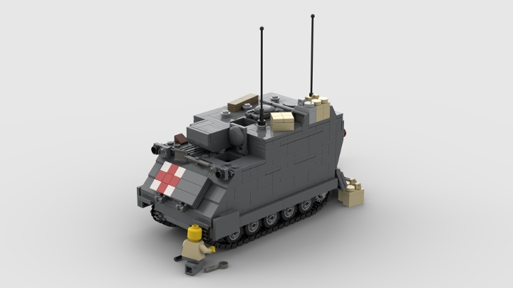 M577 Armored Ambulance (Grey) (v1.1) from BrickLink Studio [BrickLink]