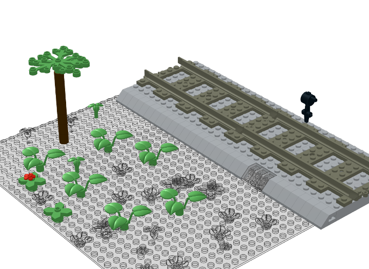 Train Track in the country from BrickLink Studio [BrickLink]