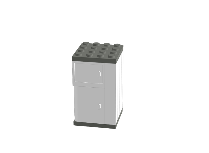 Basic fridge (with steps) from BrickLink Studio [BrickLink]