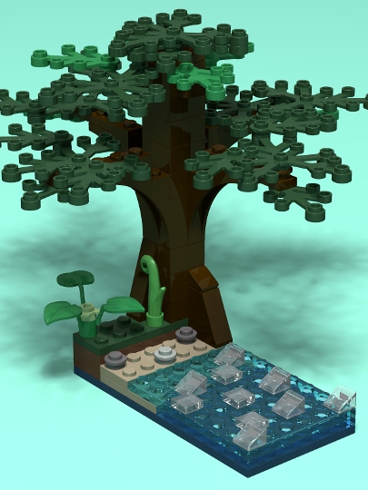 Tree by the river from BrickLink Studio [BrickLink]