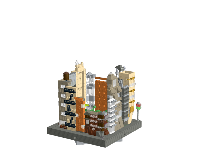 Mid-scale City Block with Park from BrickLink Studio [BrickLink]