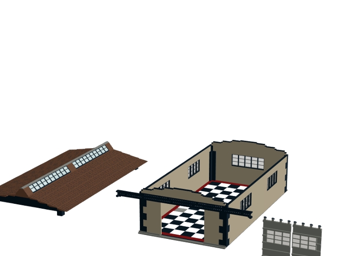 Creator expert vehicles garage re-moveable roof from BrickLink Studio ...