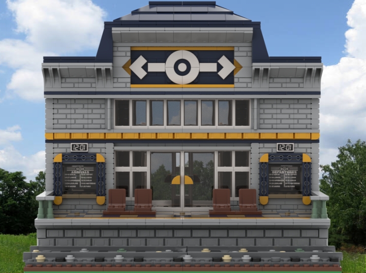Train Station Modular from BrickLink Studio [BrickLink]