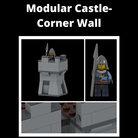 Modular Castle - Corner Wall from BrickLink Studio [BrickLink]