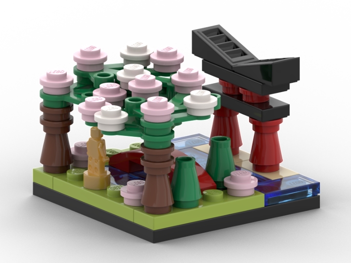 Brick Cubes - Japanese Garden from BrickLink Studio [BrickLink]