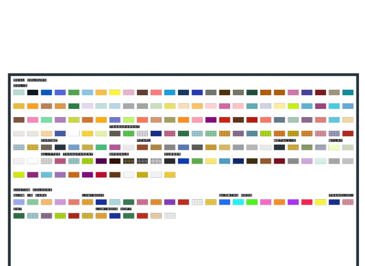 Chart of every Color (16:9) v.1.0 from BrickLink Studio [BrickLink]