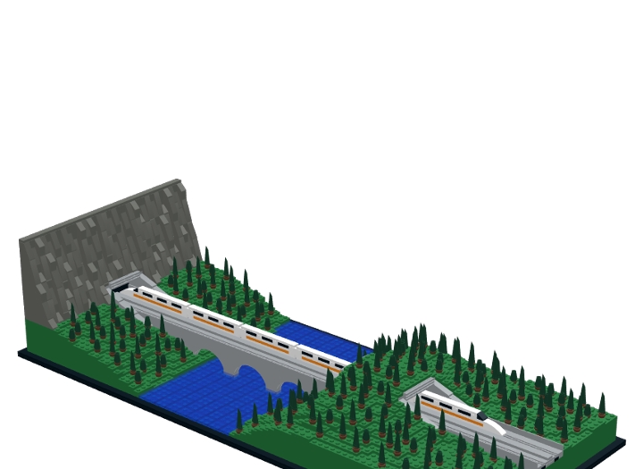 Landscape with train from BrickLink Studio [BrickLink]