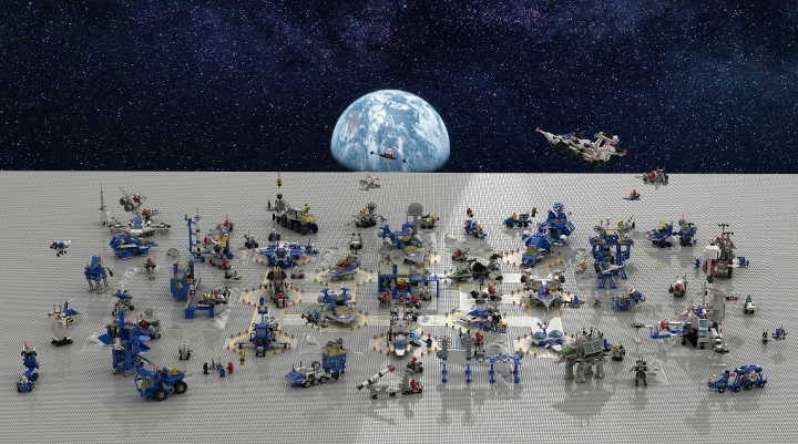 Space landscape with all 75 classic space sets (1978-1987) from ...