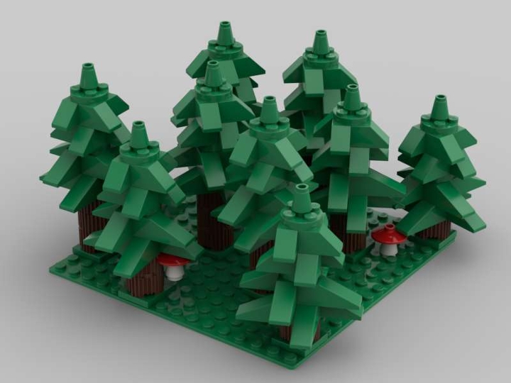 Trees for a small fores from BrickLink Studio [BrickLink]