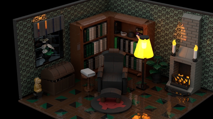 MOC Library scene from BrickLink Studio [BrickLink]