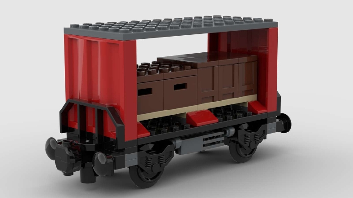 small roofed cargo wagon from BrickLink Studio [BrickLink]