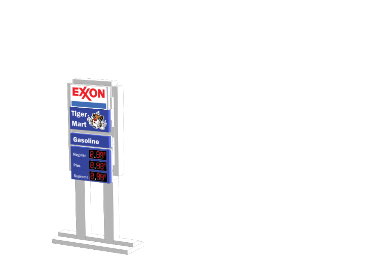 Exxon Price Signage from BrickLink Studio [BrickLink]