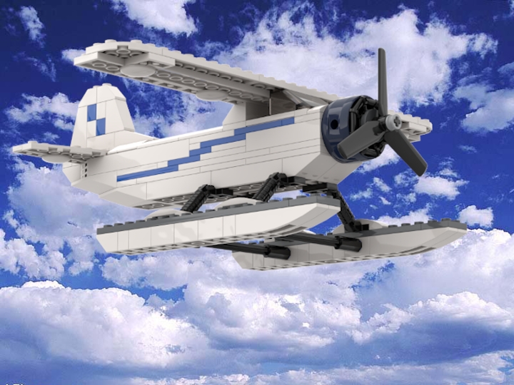 Blue & White Seaplane from BrickLink Studio [BrickLink]