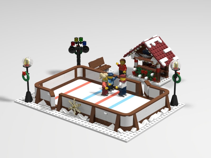 Ice Rink Winter Village from BrickLink Studio [BrickLink]