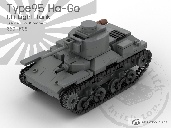 Type 95 Ha-Go from BrickLink Studio [BrickLink]