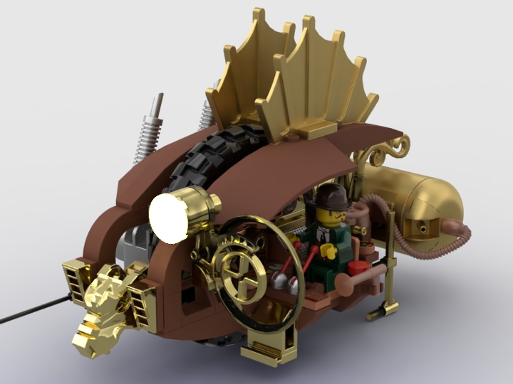 Steampunk Mono Wheel ,,The Dragon,, from BrickLink Studio [BrickLink]