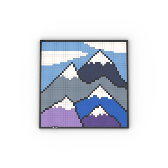 snowy mountains pixel art from BrickLink Studio [BrickLink]