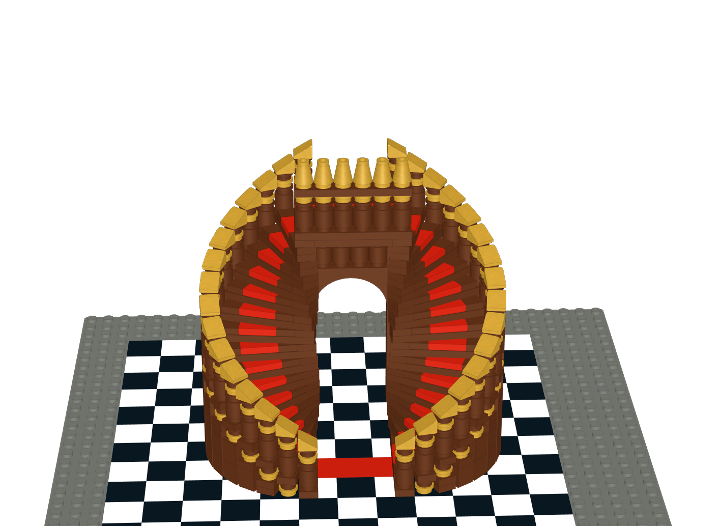 Grand Staircase, 16 wide, 15 deep from BrickLink Studio [BrickLink]