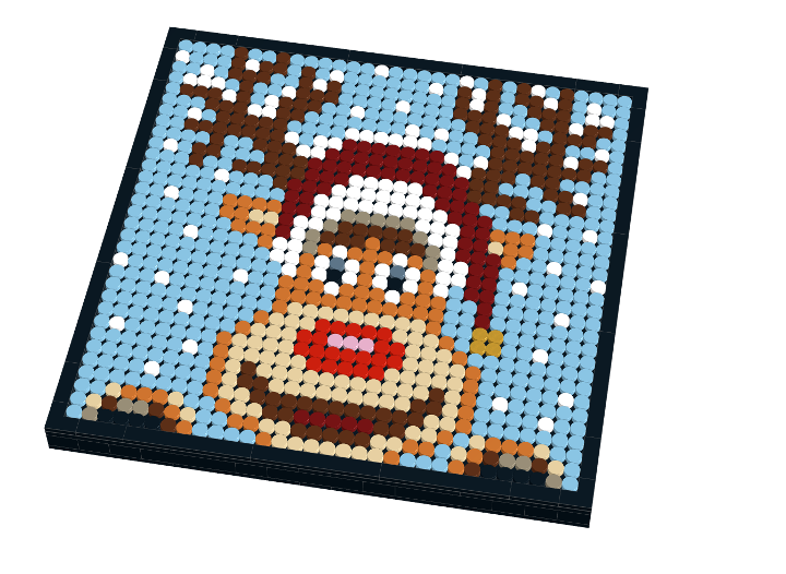 Rudolph Reindeer Brick Art from BrickLink Studio [BrickLink]