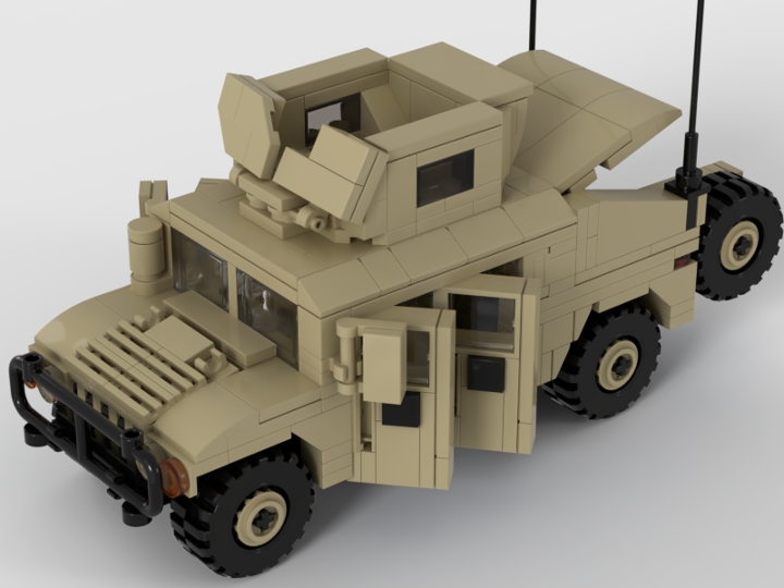 Humvee With Swiveling Top Turret from BrickLink Studio [BrickLink]