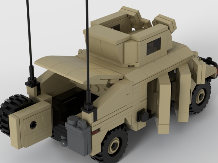 Humvee With Swiveling Top Turret from BrickLink Studio [BrickLink]