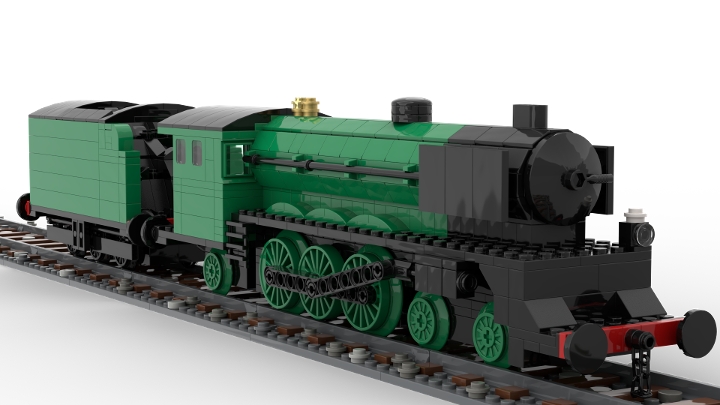Green Steam Engine With Tender from BrickLink Studio [BrickLink]