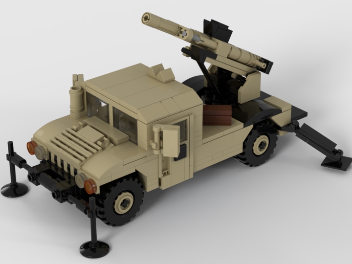 Humvee Hawkeye Mobile Howitzer System from BrickLink Studio [BrickLink]