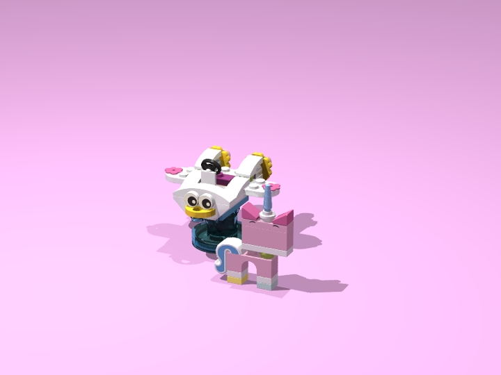 unikitty with her flying duck ship from BrickLink Studio [BrickLink]