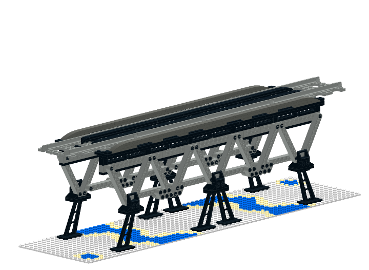 Train Bridge 51x12 w-Supports from BrickLink Studio [BrickLink]