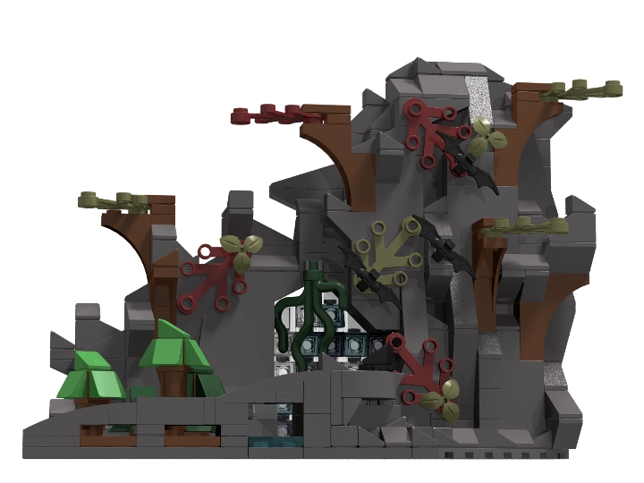 batcave - side piece for minifig display from BrickLink Studio [BrickLink]