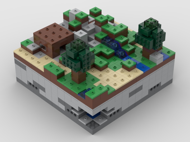 Minecraft Micro World Minifig Scale from BrickLink Studio [BrickLink]