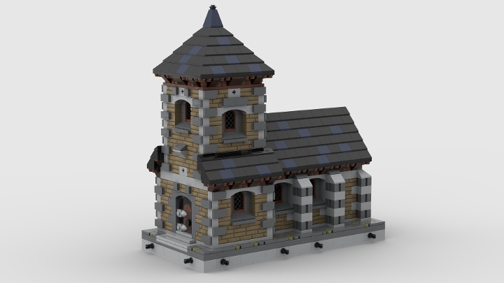 Mini-Medieval-Modulars 34 - "Chapel" from BrickLink Studio [BrickLink]