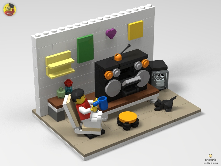 HiFi Radio Cassette Room version (on the shelf) from BrickLink Studio ...