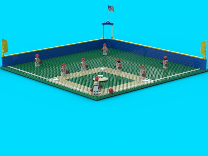 Baseball Diamond with Mininfigures from BrickLink Studio [BrickLink]