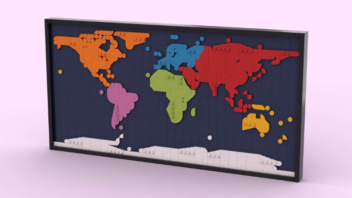 Continent World Map from BrickLink Studio [BrickLink]
