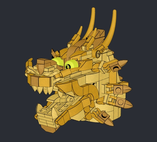 Dragon Head from BrickLink Studio [BrickLink]