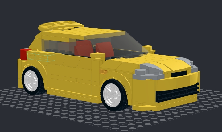 Honda Civic EK9 Yellow 2.0 from BrickLink Studio [BrickLink]