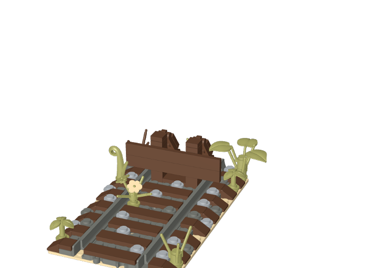 buffer old one wood train from BrickLink Studio [BrickLink]