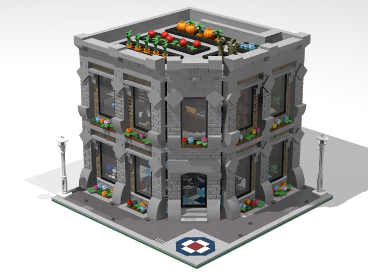 Modular shop & apartment from BrickLink Studio [BrickLink]